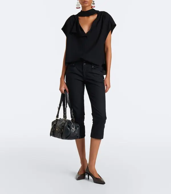 Isabel Marant Étoile Selene Tie-neck Crêpe Blouse - Black