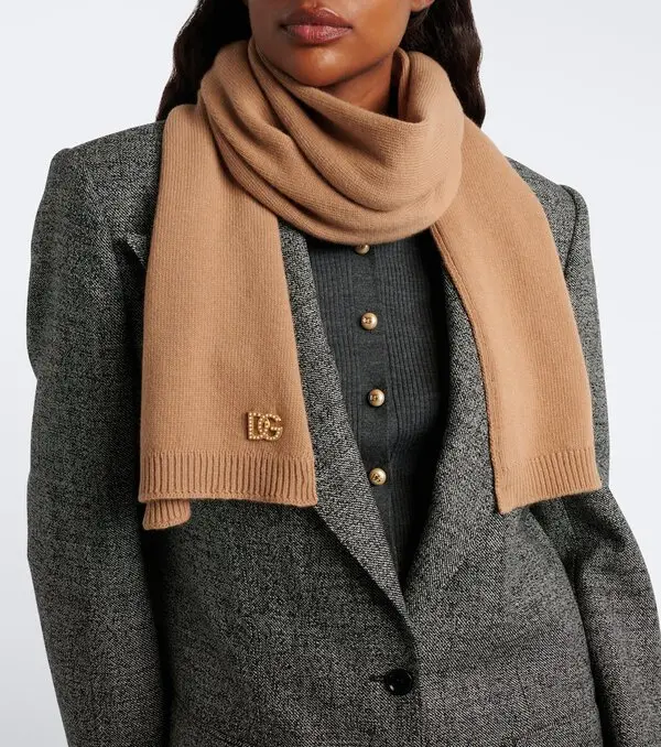 Dolce & Gabbana Dg Embellished Virgin Wool Scarf