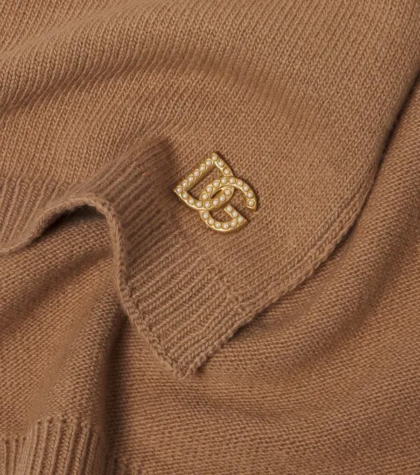 Dolce & Gabbana Dg Embellished Virgin Wool Scarf