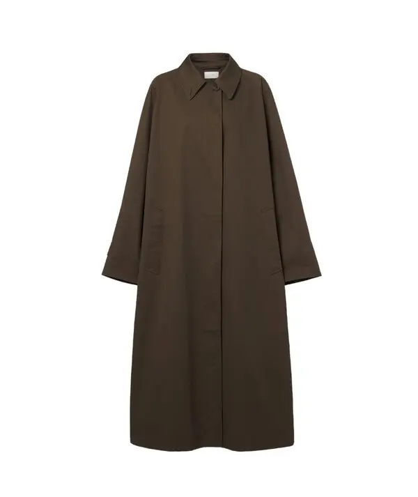 THE ROW Iza Cotton Gabardine Coat - Green