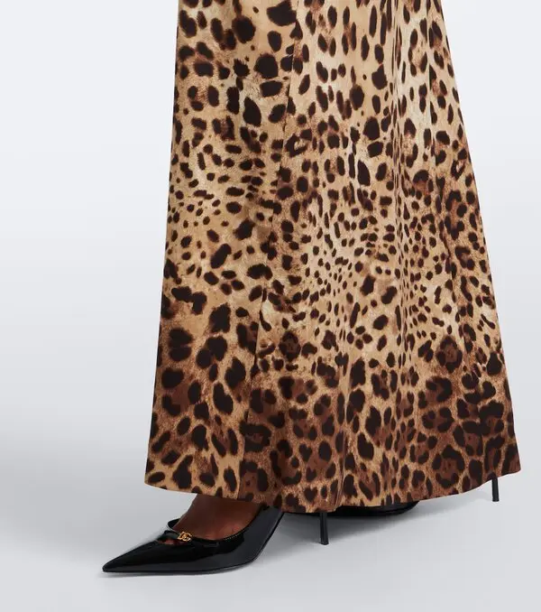 Dolce & Gabbana Embellished Leopard-print Silk-blend Gown