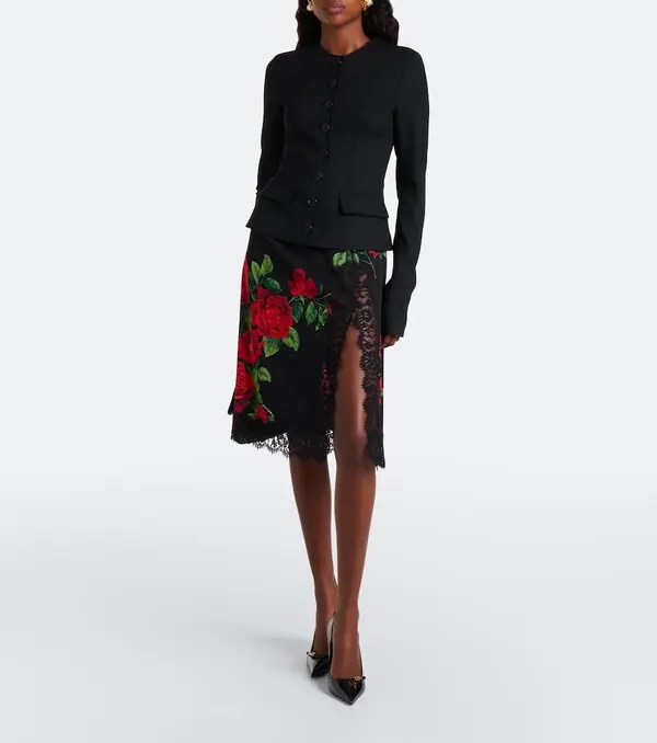 Dolce & Gabbana Floral Silk And Cotton-blend Midi Skirt - Multicoloured