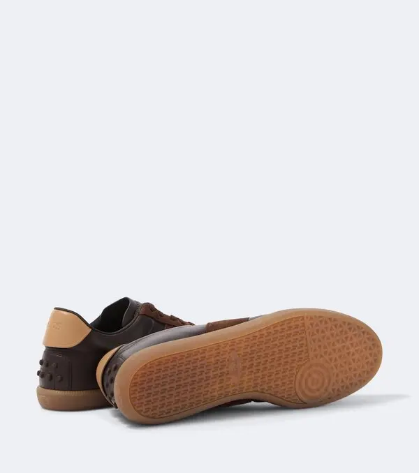 TOD'S Leather And Suede Lace-up Sneakers