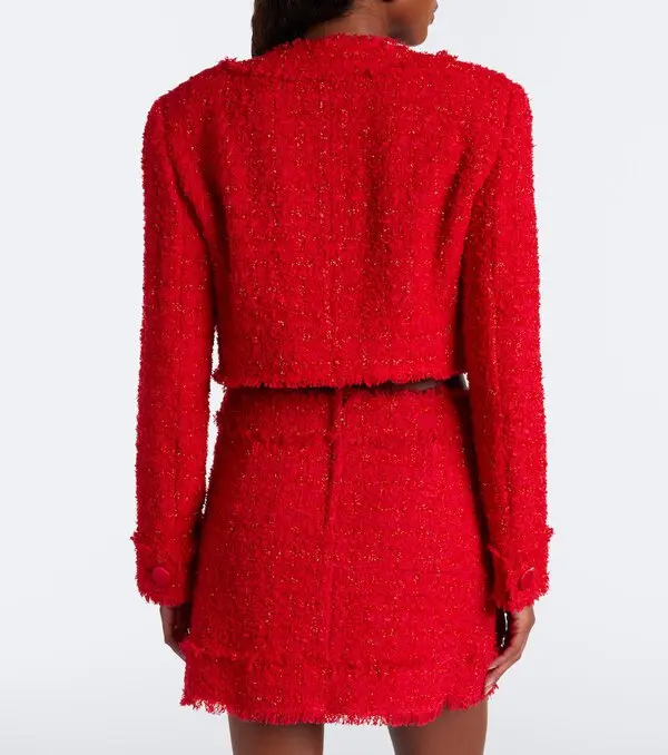 Dolce & Gabbana Cropped Cotton-blend Tweed Jacket