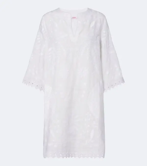ERES Embroidered Linen Mini Dress