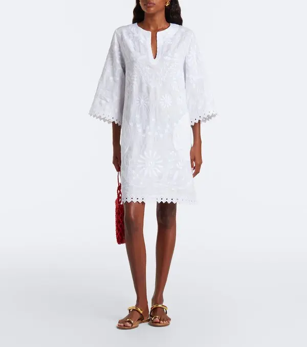 ERES Embroidered Linen Mini Dress