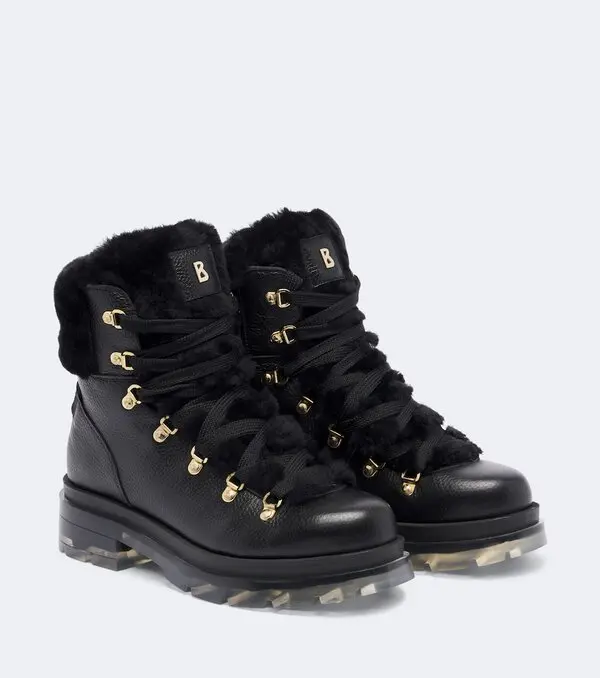 Bogner Swansea B Leather Lace-up Shearling Boots
