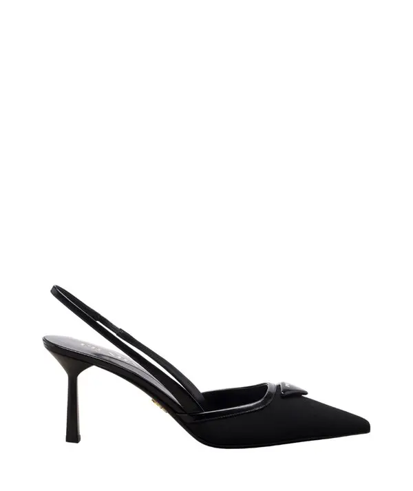 Prada Leather-trimmed Slingback Pumps - Black