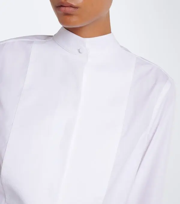 TOM FORD Cropped Cotton Poplin Tuxedo Shirt