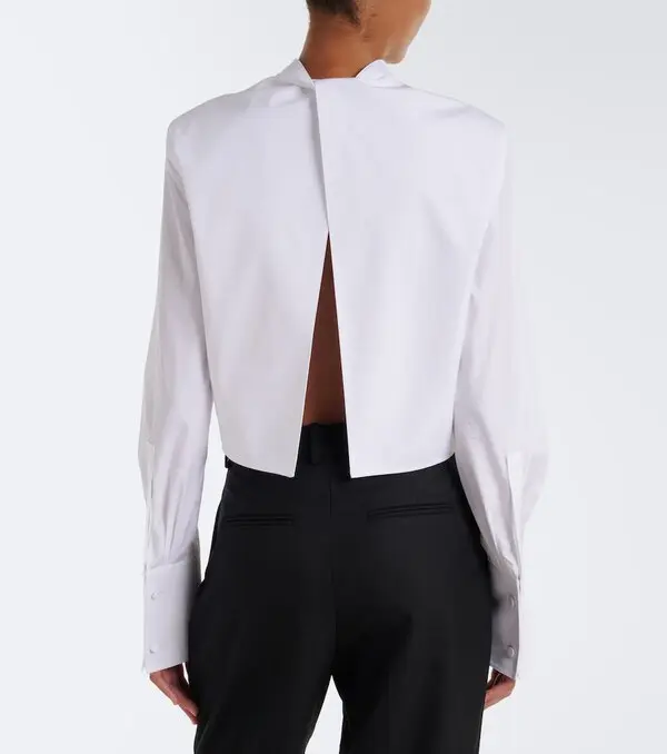 TOM FORD Cropped Cotton Poplin Tuxedo Shirt