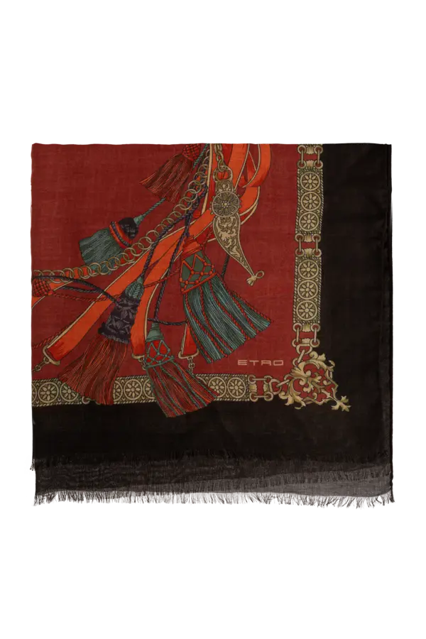 Etro Scarf With Raw Edge Finish - Brown