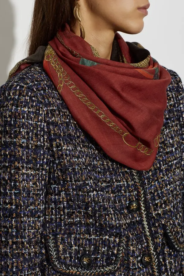 Etro Scarf With Raw Edge Finish