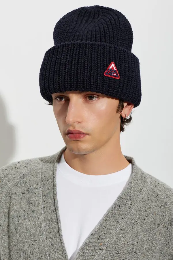 Dsquared2 Wool Beanie With Sewn-on Logo
