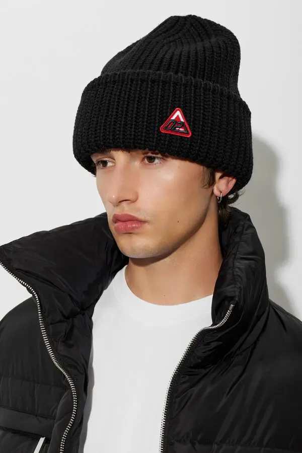 Dsquared2 Wool Beanie With Sewn-on Logo