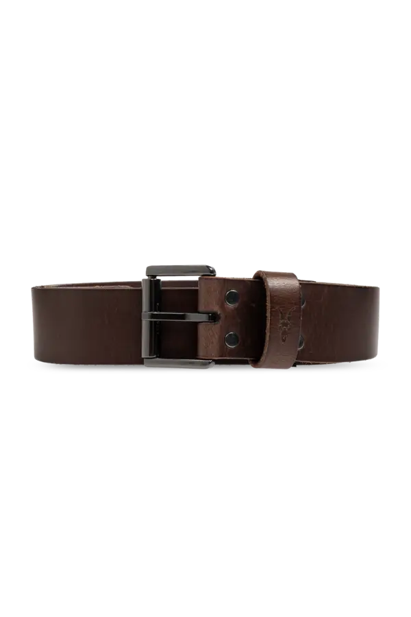 ALLSAINTS Wide Leather Belt With Embossed Logo Detail