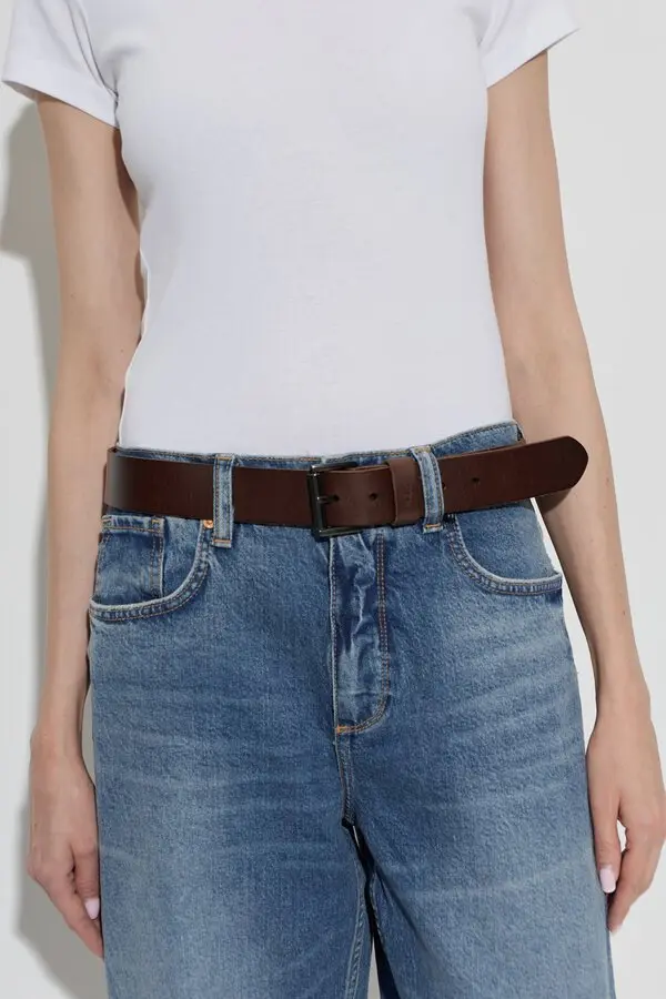ALLSAINTS Wide Leather Belt With Embossed Logo Detail