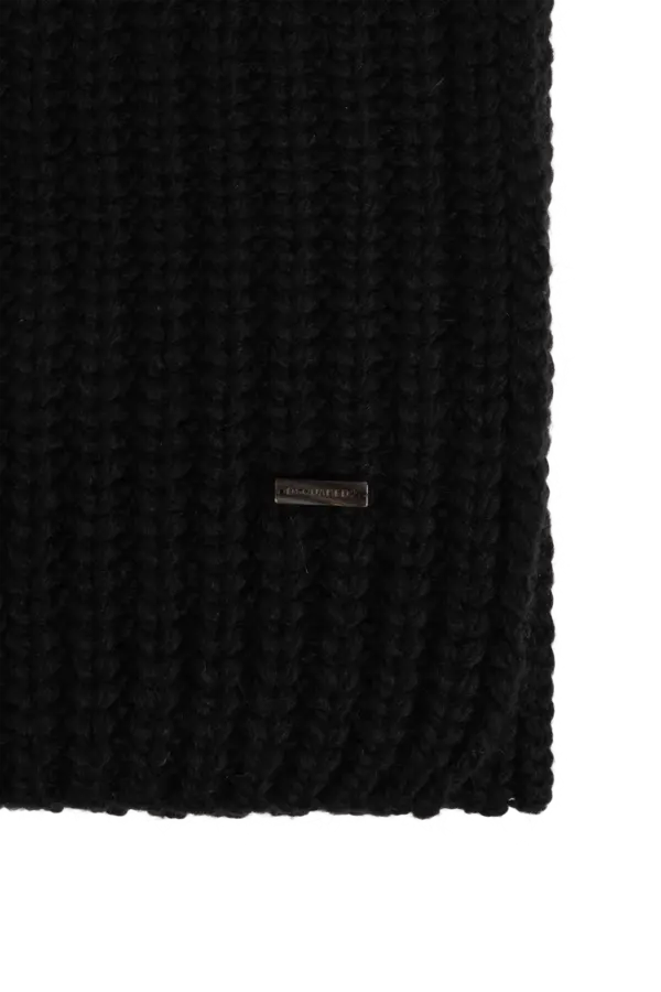 Dsquared2 Wool Scarf With Sewn-in Logo
