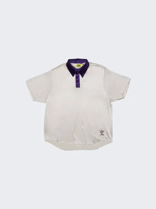 MELROSE HIGH X Lotto Ivy League Silk Polo Tangerine - White