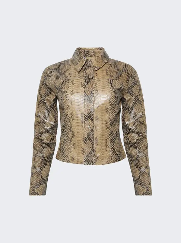 Zeynep Arçay Leather Shirt Snakeprint
