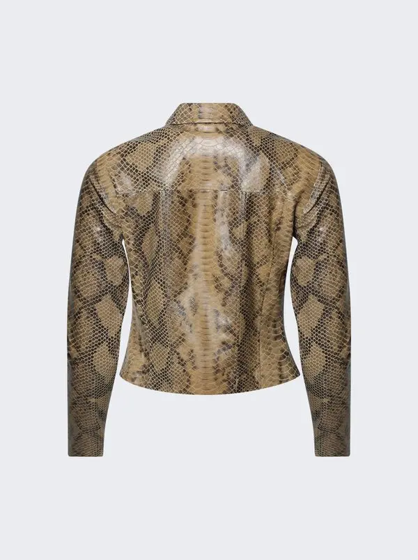Zeynep Arçay Leather Shirt Snakeprint