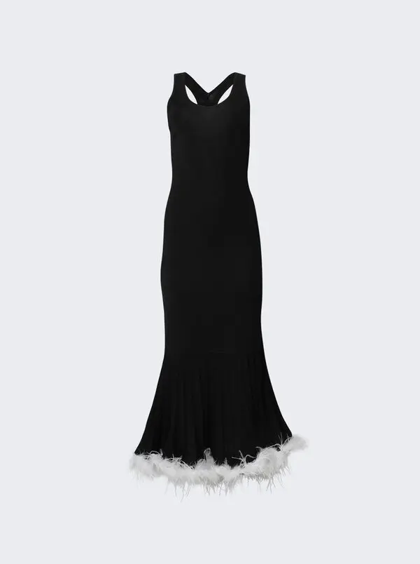 Zeynep Arçay Maxi Knit Ostrich Dress