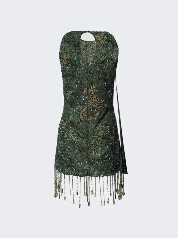 CLIO PEPPIATT Sequin Embellished Halterneck Mini Dress