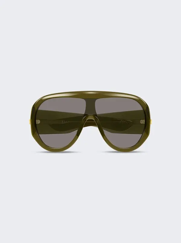 Bottega Veneta Scudo Shield Sunglasses - Green