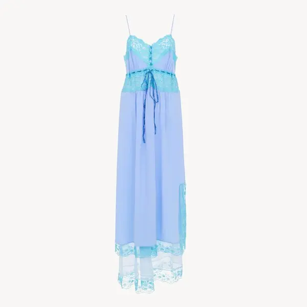 Chloé Lace-trimmed Maxi Dress - Calm Blue