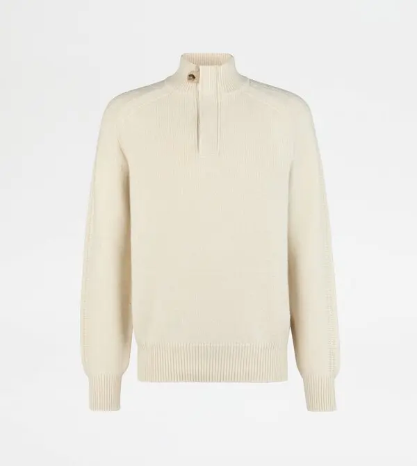 TOD'S Cashmere Half-zip Pullover - White