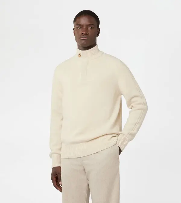TOD'S Cashmere Half-zip Pullover - White