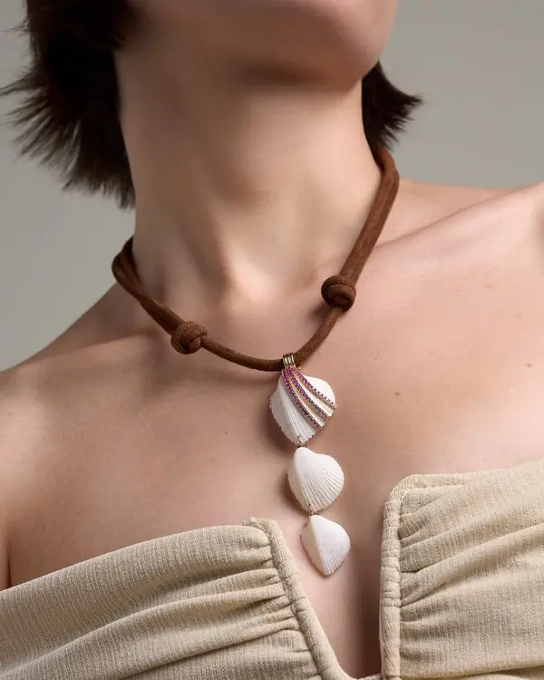 EMILY P. WHEELER Three Shell Necklace With Sapphires