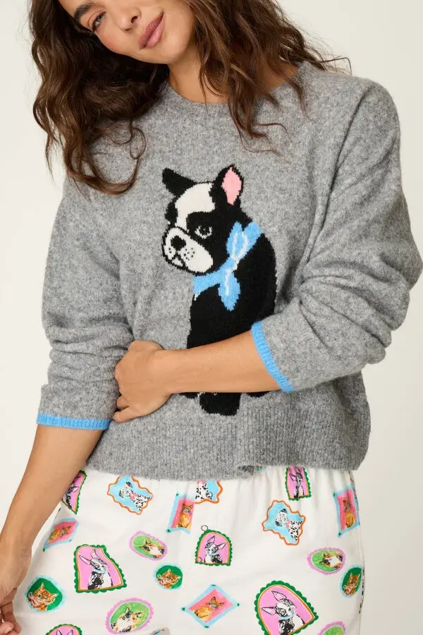 PJ Salvage French Bulldog Snuggle Sweater
