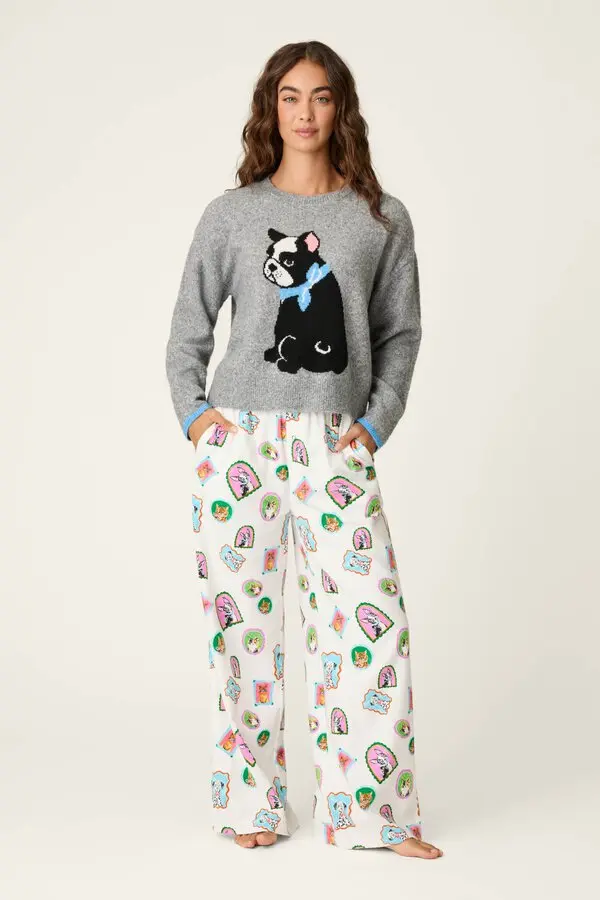 PJ Salvage French Bulldog Snuggle Sweater