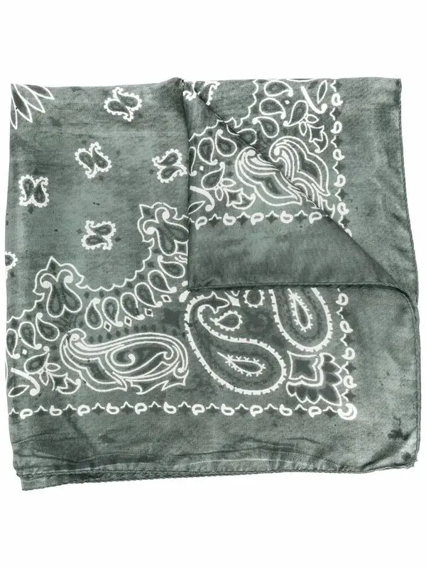 GOLDEN GOOSE Scarf Paisley Print "golden Foulard - Green