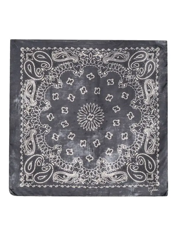 GOLDEN GOOSE Scarf Paisley Print "golden Foulard Paisley - Gray