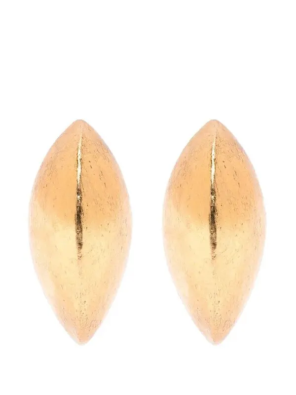 MONIES Earrings Gold Oval Shaped "zume - Metallic