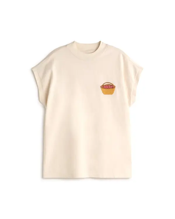 THINKING MU Embroidered Basket T-shirt