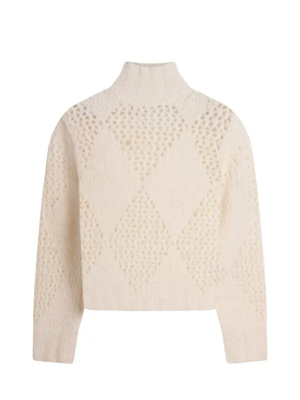BALLANTYNE Diamond Patterned High Neck Sweater