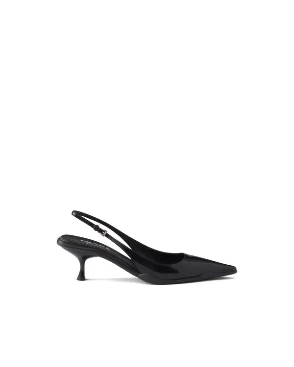 Prada Brushed Leather Slingback Pumps