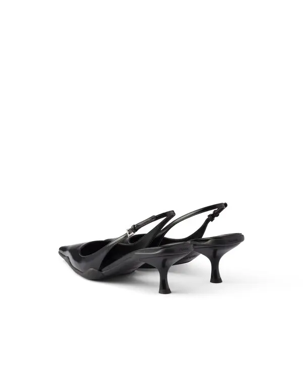 Prada Brushed Leather Slingback Pumps