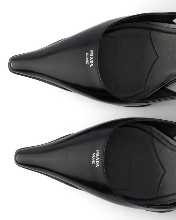 Prada Brushed Leather Slingback Pumps