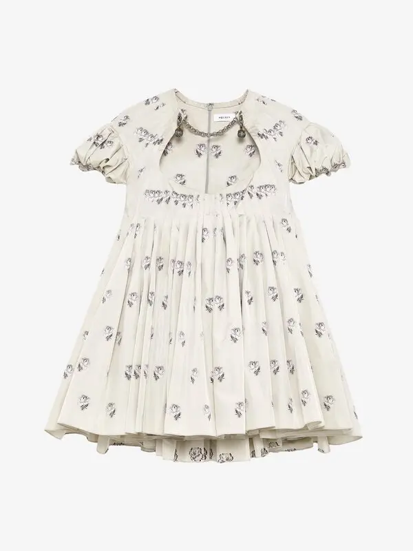 Alexander McQueen Taffeta Rose Jacquard Mini Dress - Light Green
