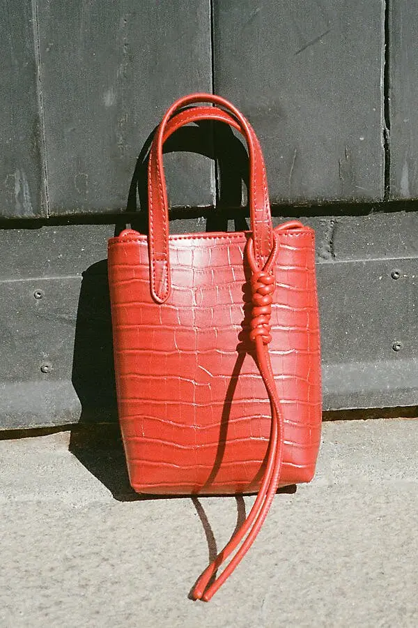 Maeve Embossed Cellphone Bag - Red Croc