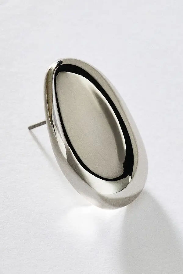Anthropologie Organic Molten Earrings - Silver