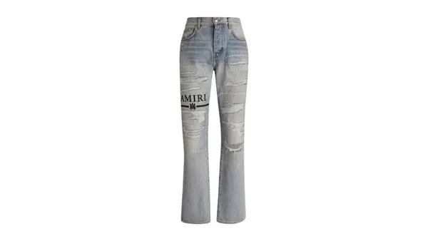 Amiri Ma Bar Logo Straight Fit Stone Indigo Jeans