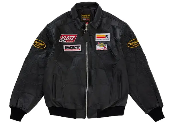 Supreme Vanson Leathers Spider-man Jacket - Black