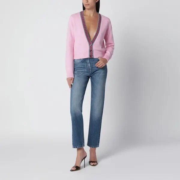 Versace High-waisted Straight-leg Cotton Jeans