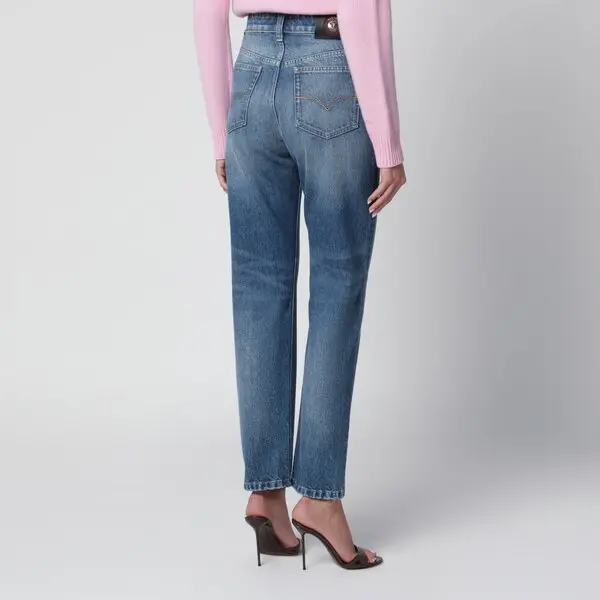 Versace High-waisted Straight-leg Cotton Jeans