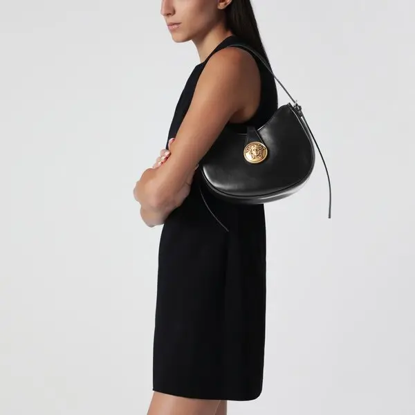 Versace Emblème Nappa Hobo Bag - Black