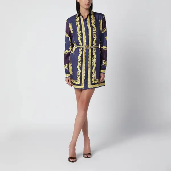 Versace Twill Baroque Print Mini Dress